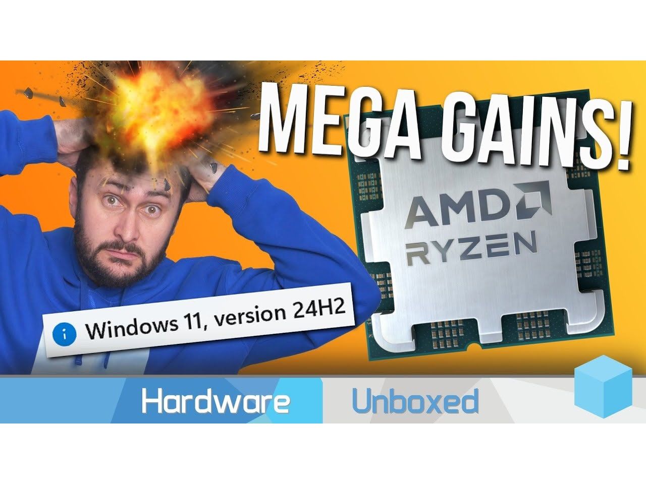 Win11 24H2给AMD游戏性能带来巨大提升!【Hardware Unboxed】