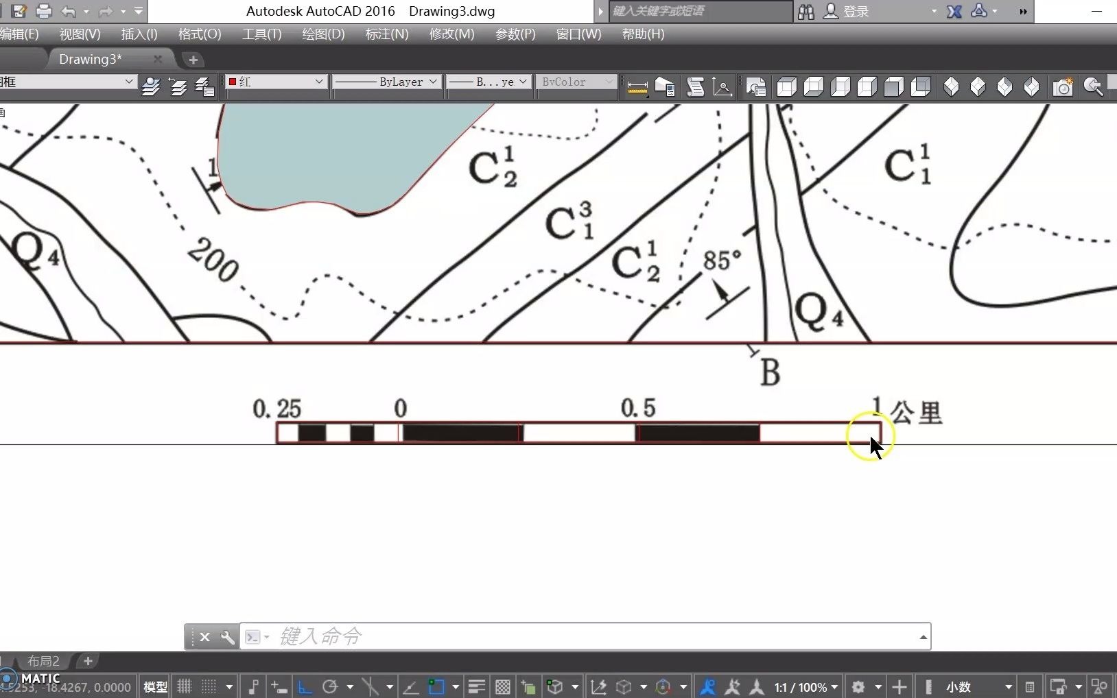 AutoCAD10-绘制线段比例尺