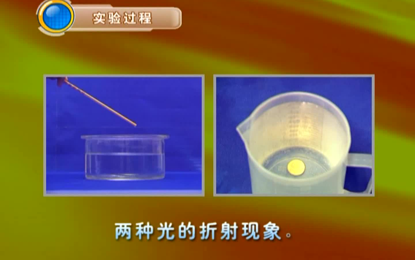 初中物理实验操作视频:光的折射与折射定律