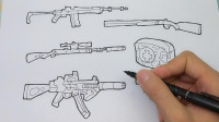 6款创意刺激战场装备简笔画,画法简单又实用,同学们很喜欢