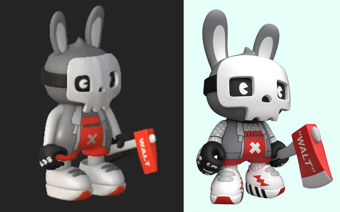 【3Dmax角色建模】潮玩手办蒙面兔子模型制作,3dmax模型布线教程