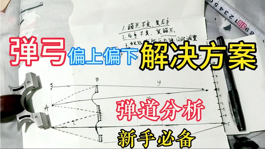 弹弓打不准,偏上偏下怎么解决?画图分析,简单易懂,新手典藏版
