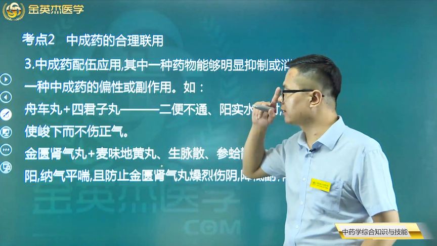 中成药的合理联用02抑制或消除偏性或副作用,部分疾病需要不同药