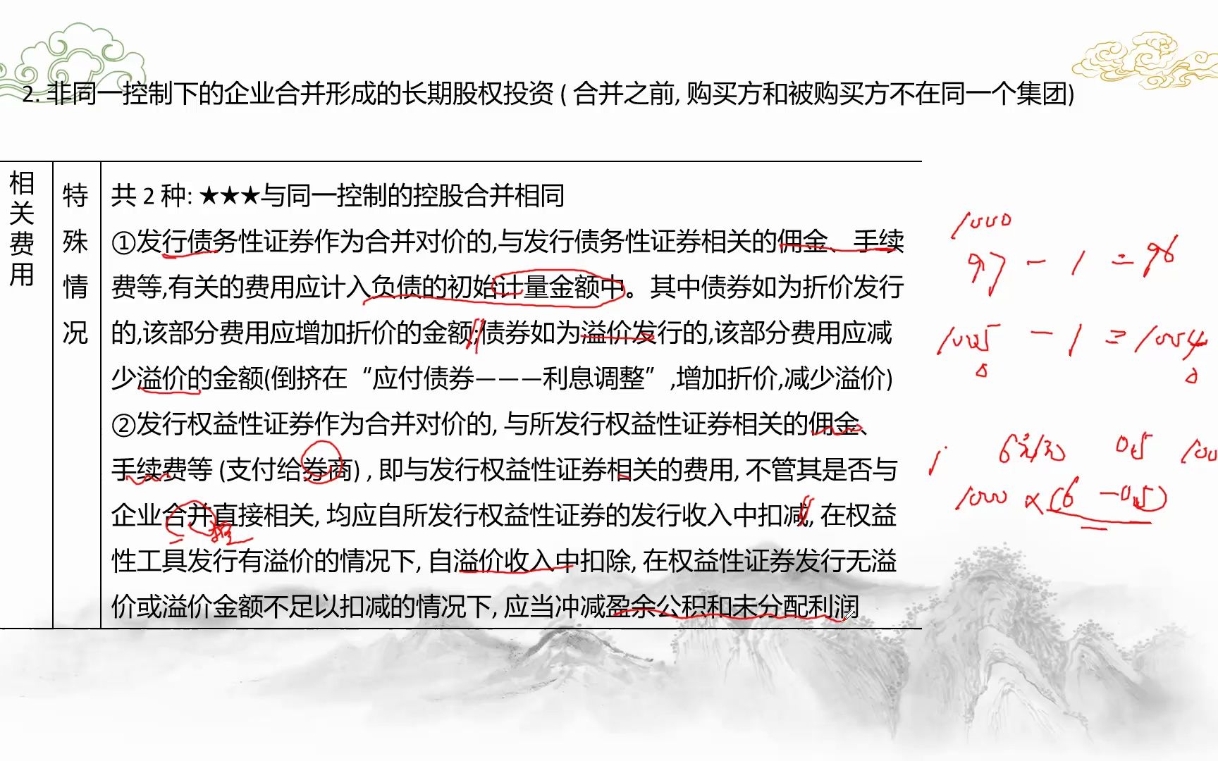 中级会计考点:非同一控制下企业合并