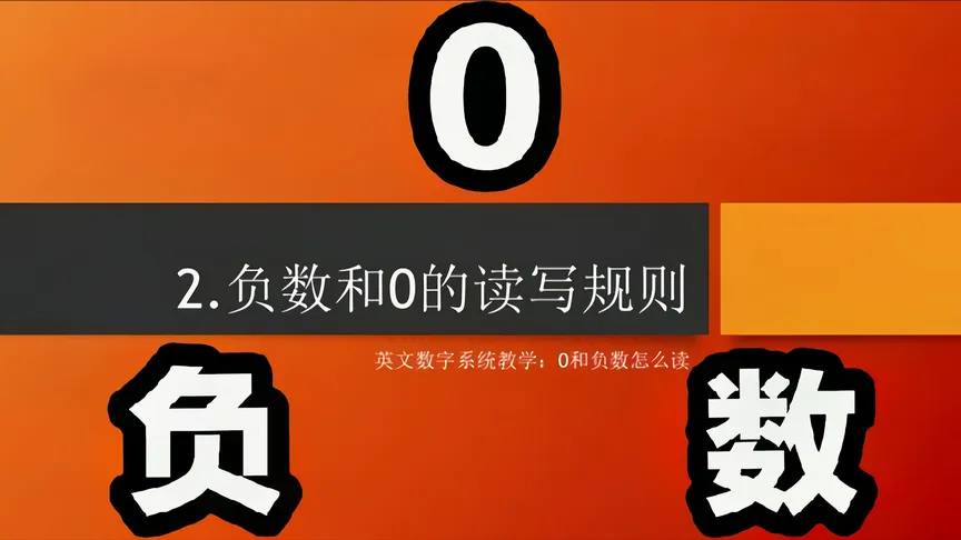 2.负数用英语怎么表示?0居然还可以这么读!学练结合