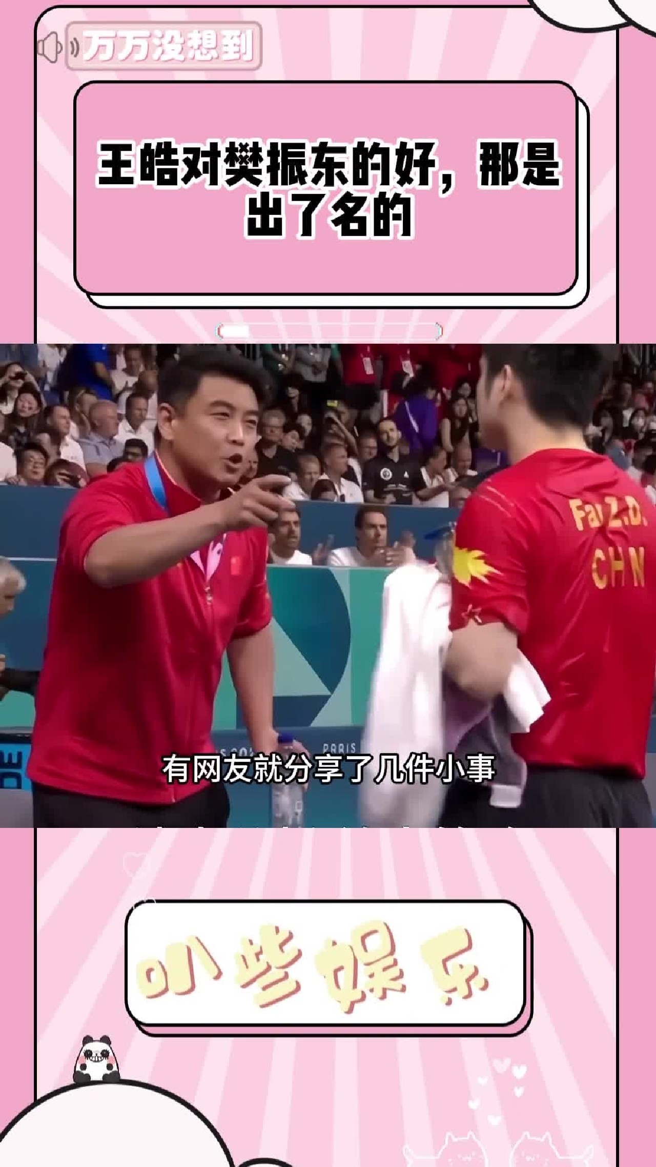 王皓对樊振东的好,那是出了名的