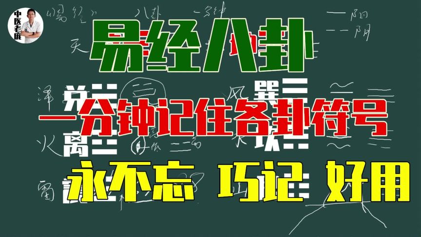 中医学易经 教你1分钟记住八卦各个符号都是啥 巧记永不忘
