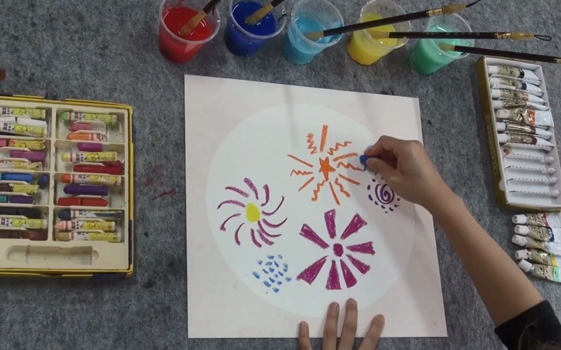 微课堂 小班美术《多彩的烟花》 幼儿园小班美术领域活动