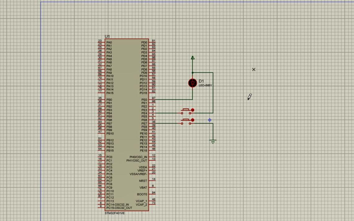 单片机STM32F4通过按键实现LED灯的控制