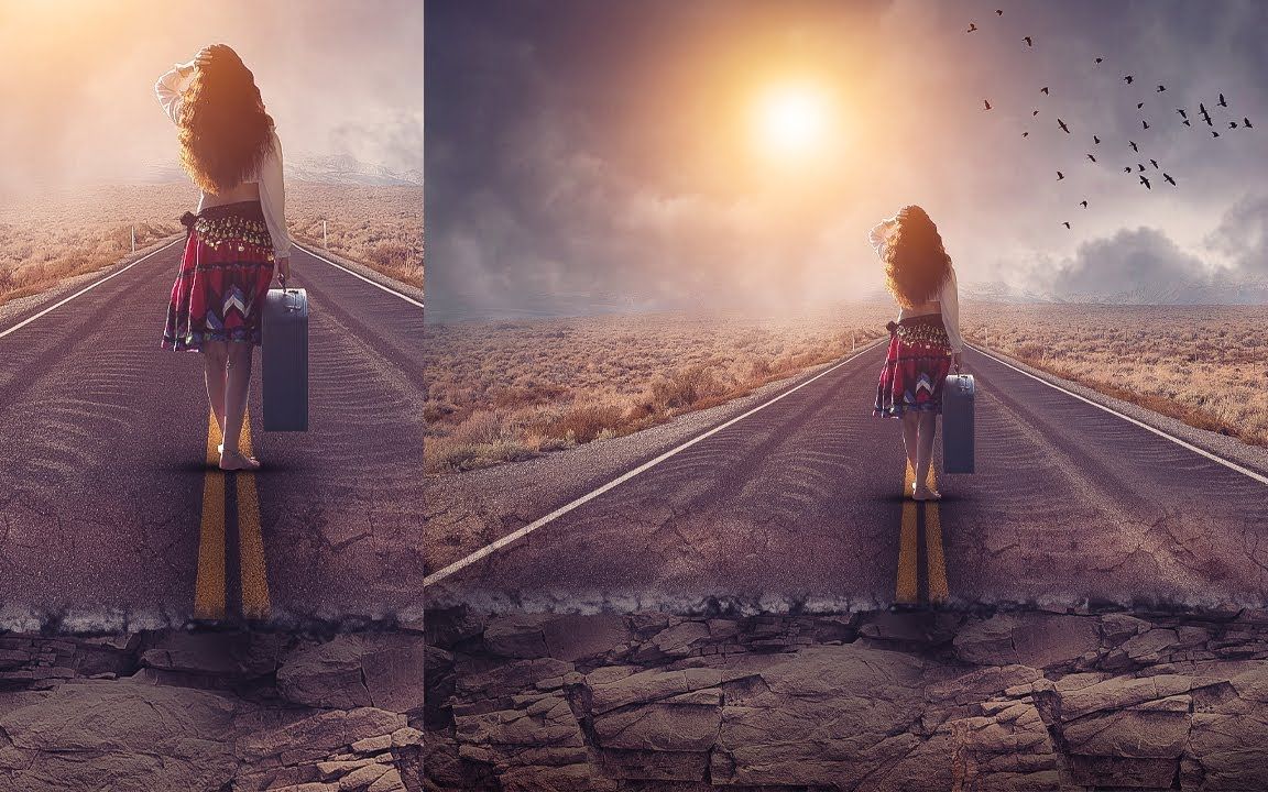 【Ps合成】破碎的道路Photoshop处理效果的数字艺术