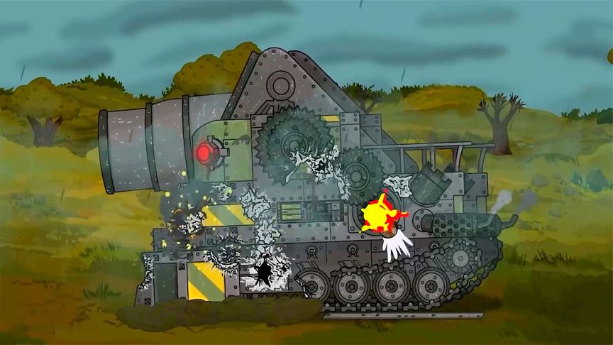 坦克动画,巨鼠坦克、TG5和费杰隆,大战迫击炮巨兽