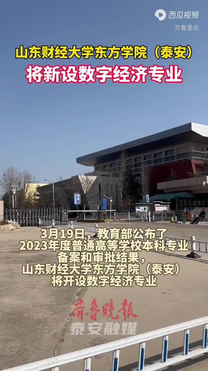 果然视频|山东财经大学东方学院(泰安)将开设数字经济专业