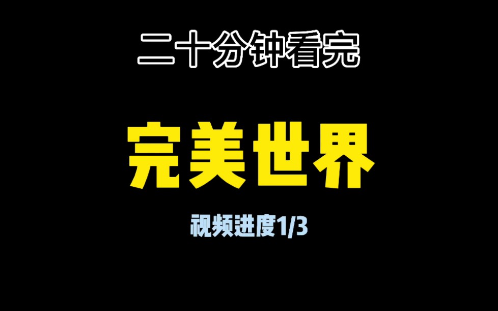 二十分钟看完,完美世界,视频进度1/3