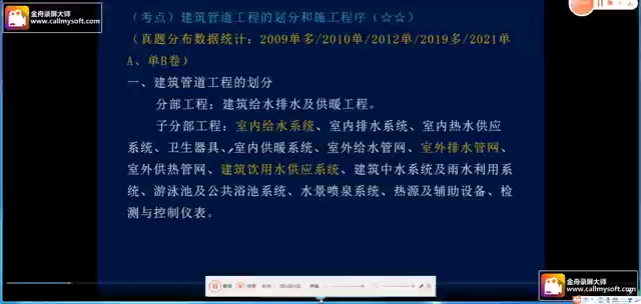 一级二级建造师机电专业～建筑管道工程的划分