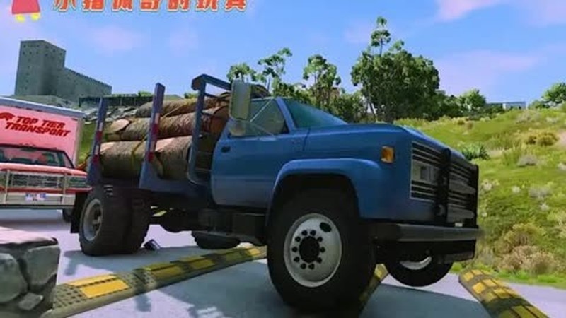 运输车有序地向前行驶 卡车模拟驾驶 大卡车 游戏