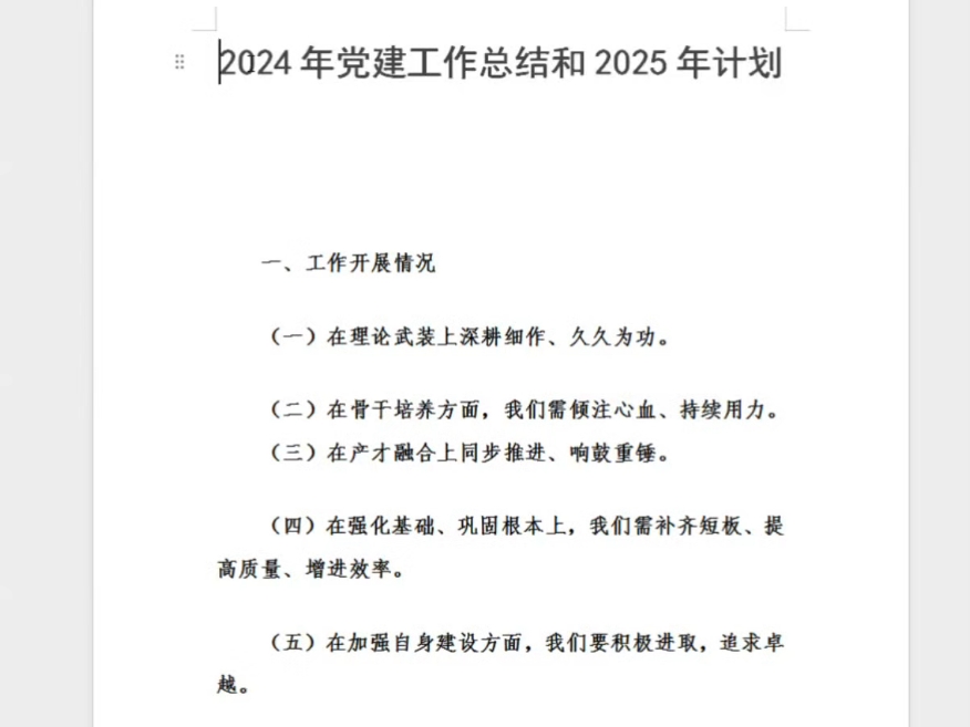 工作总结和25年计划