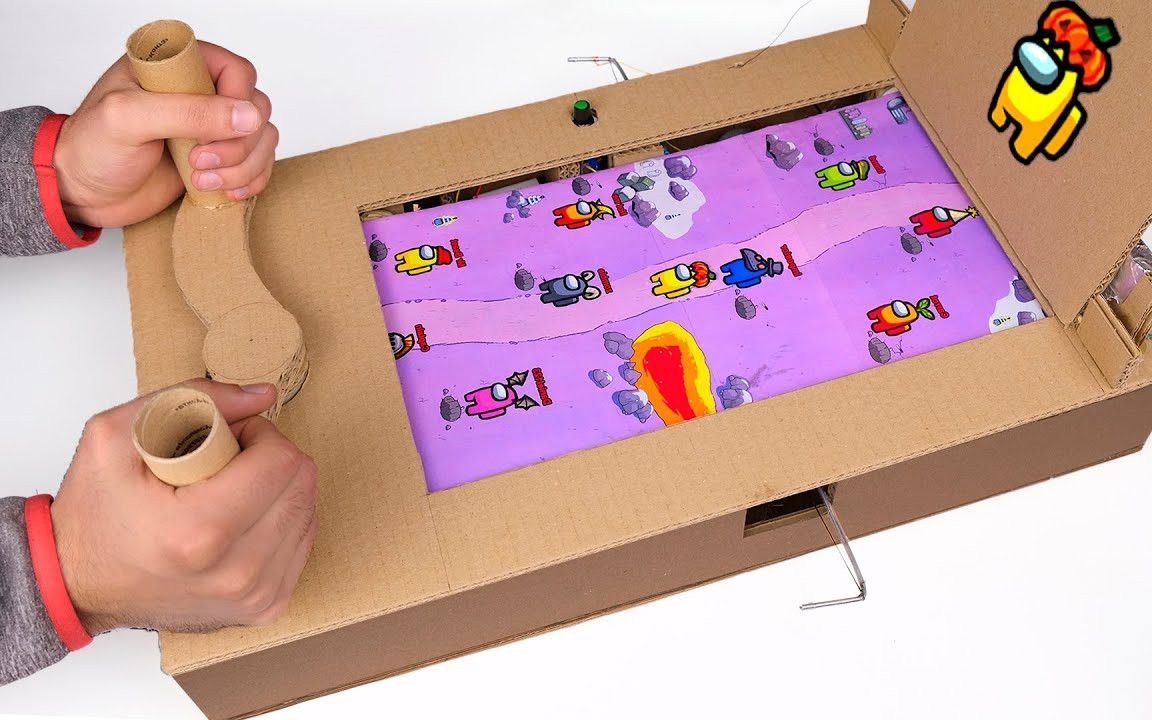 手工达人自制纸板赛车游戏机,成品一出,好看又好玩!