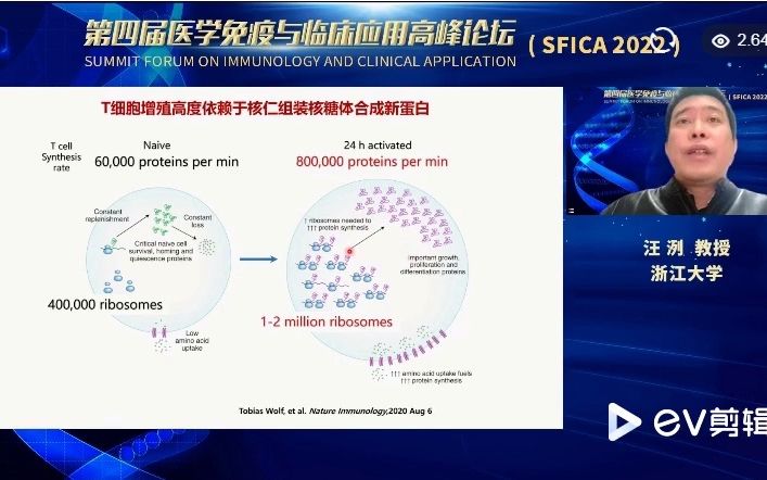 【讲座分享】核仁蛋白在T细胞快速增殖中的作用——汪洌教授(浙江...