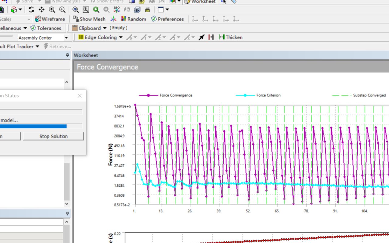 Ansys WB瞬态动力学收敛性调试仿真