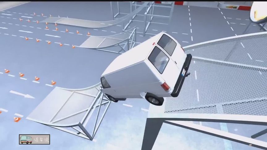 借助斜坡跳上前方,真是汽车界的杂技表演!拟真汽车模拟