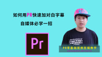 七、如何用PR快速加对白字幕,自媒体必学一招