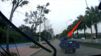 行车记录仪:三轮车的漂移不服不行,把我吓得都打开了雨刮器