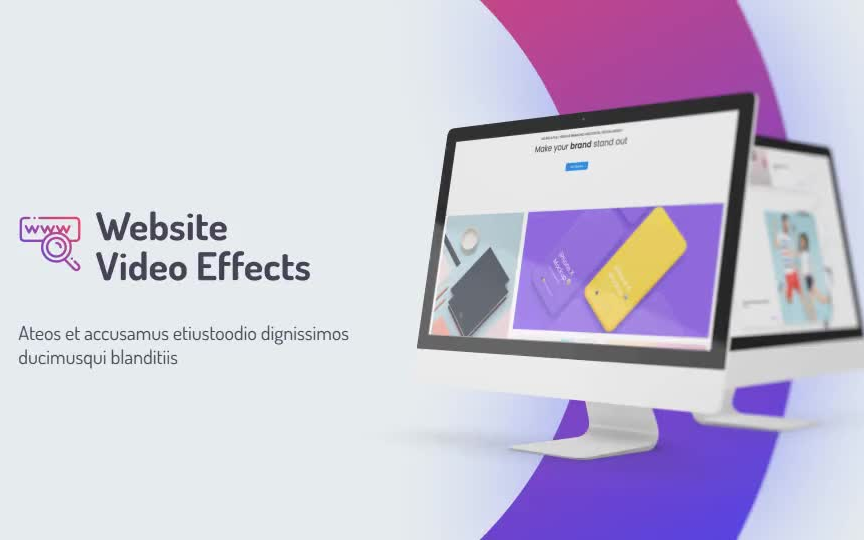 AE模板-电脑样机展示的网站演示网页展示视频