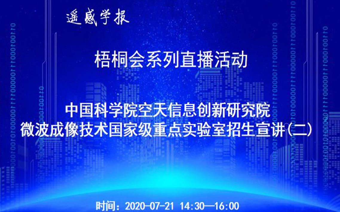【招生宣讲】中国科学院空天信息创新研究院微波成像技术国家级重点...