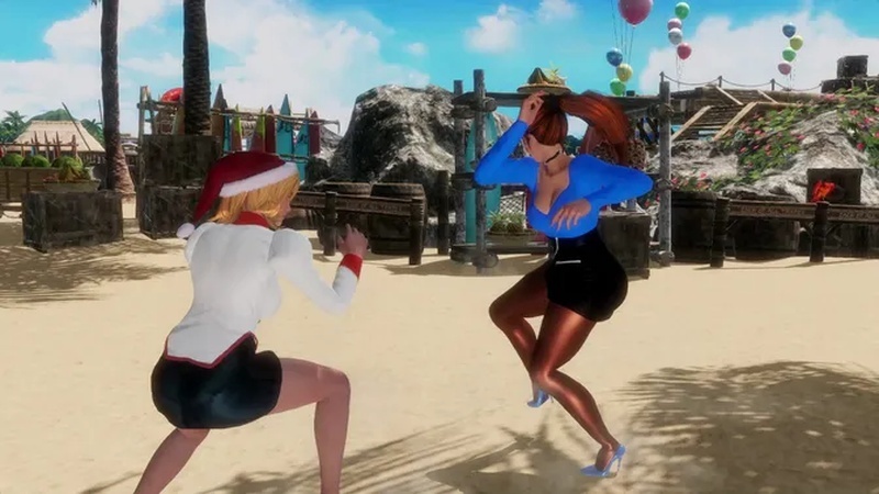 死或生6 蒂娜vs霞 海滩对决 蓝色服装霞mod