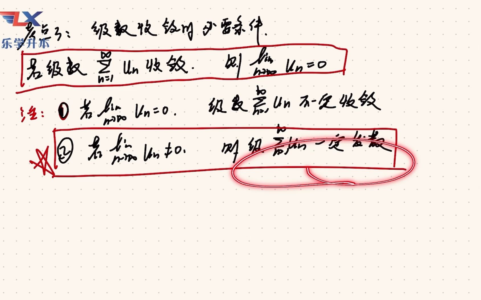 P101级数收敛的必要条件