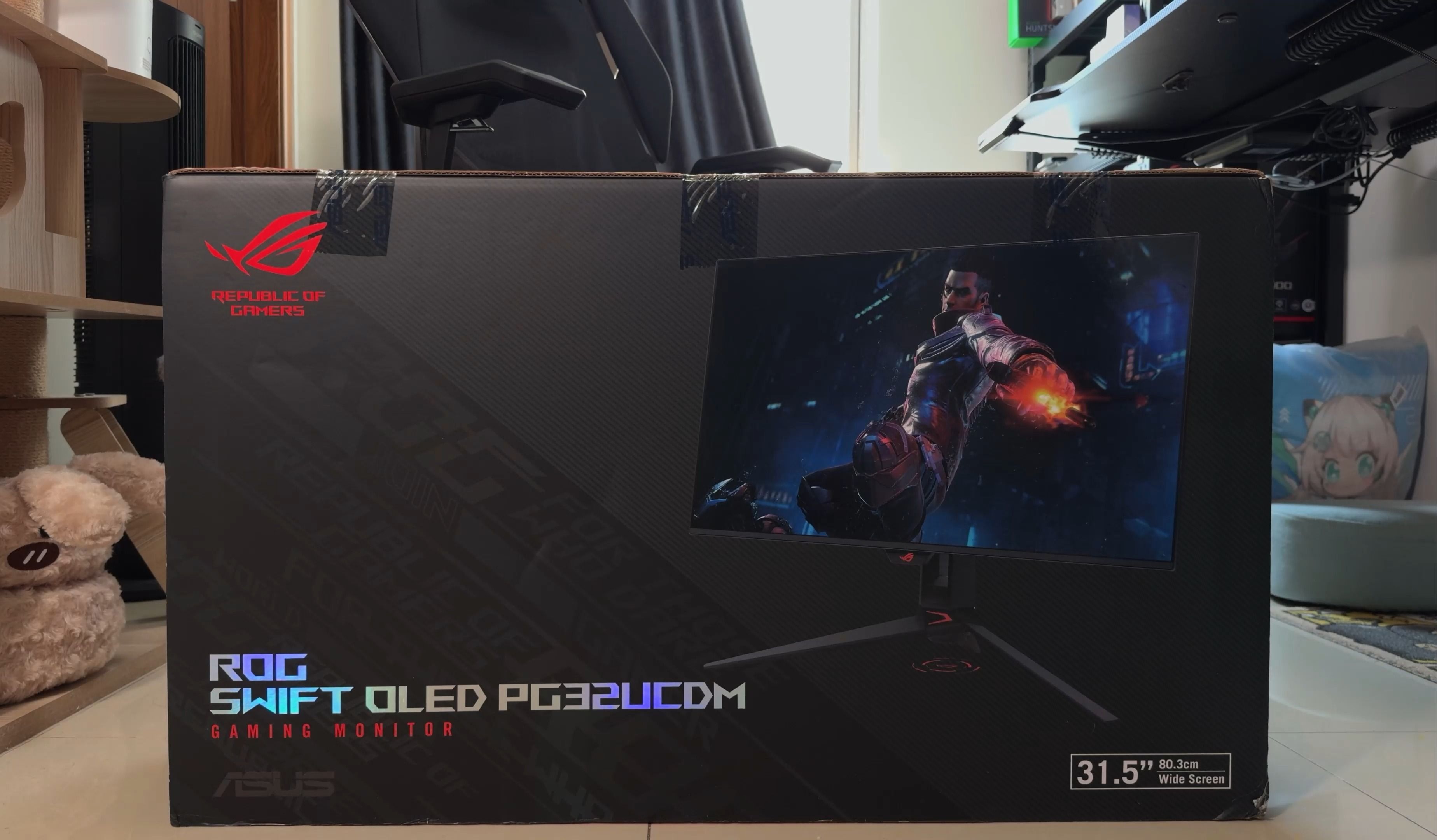 【产品开箱】华硕ROG PG32UCDM 4K 240Hz OLED电竞显示器简单...