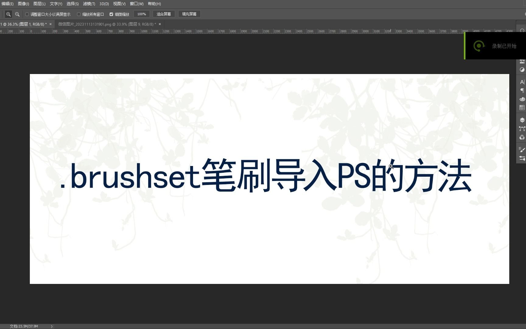 Procreate导出的以brushset后缀的笔刷如何导入PS中使用,或转变成.abr