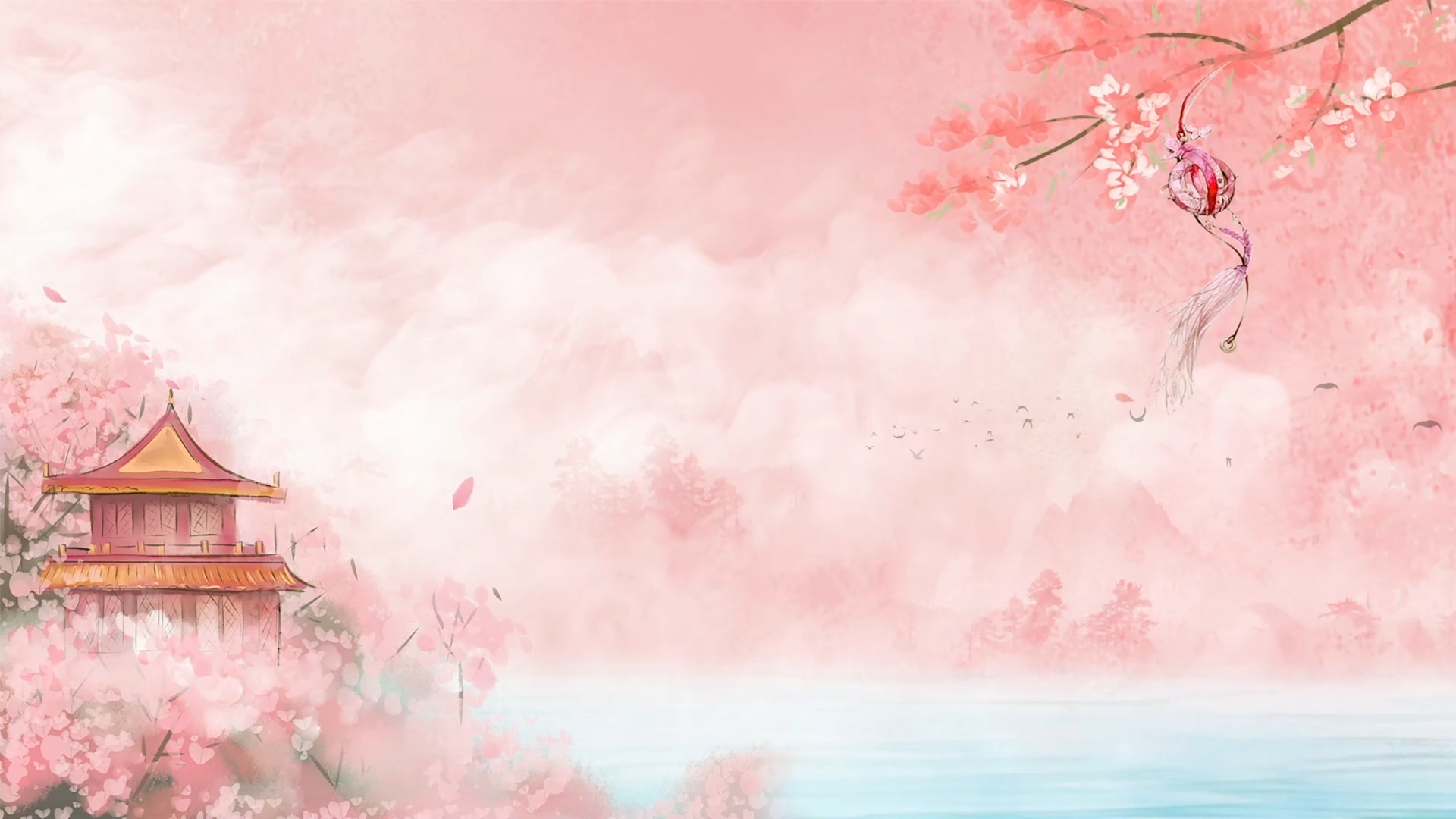《苏幕遮》唯美古风舞台舞蹈歌曲视频背景高清素材