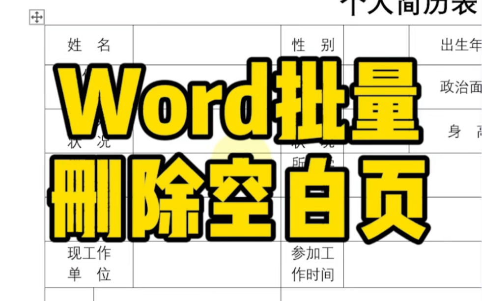 Word批量删除空白页～