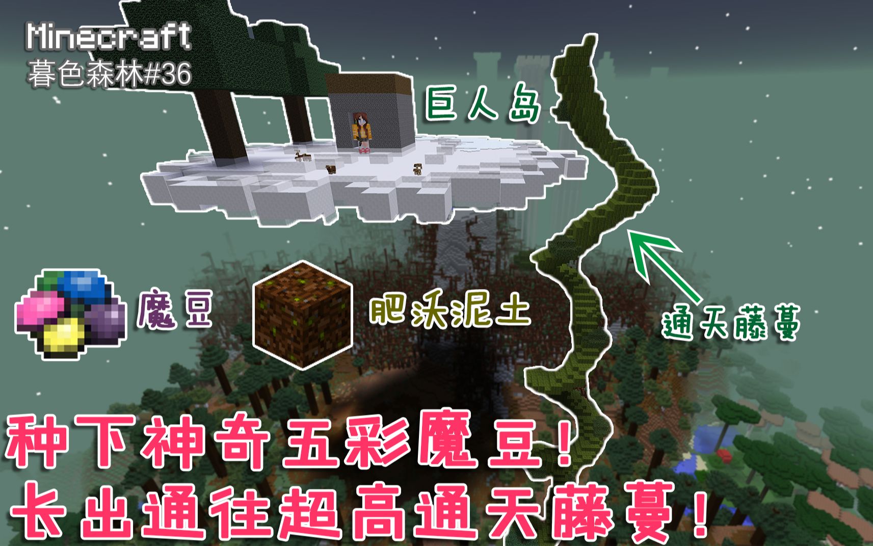 我的世界暮色拔刀36:种植神奇五彩魔豆!开启通往巨人岛的道路!