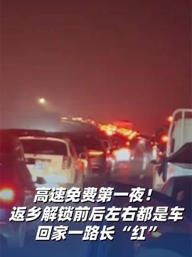 高速免费第一夜!返乡解锁前后左右都是车 回家一路长"红"
