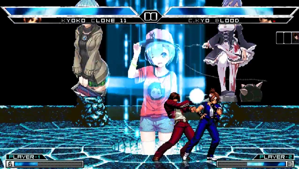 [KOF UM HD] Kyoko Clone 11 vs CLone Kyo Blood & O+Element Kyo