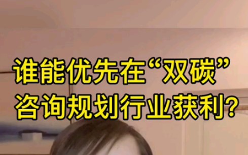 谁能优先在“双碳”咨询规划行业获利?