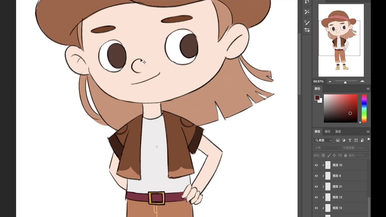 Q版人物的绘制过程,以及上色教程