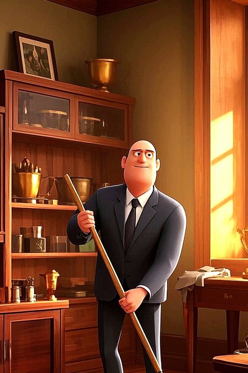 熊出没动漫,强爸突然视察,光头强忙装成功人士