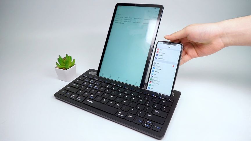 手机、平板扩展蓝牙键盘,雷柏XK100兼容多系统,支持3台设备切换