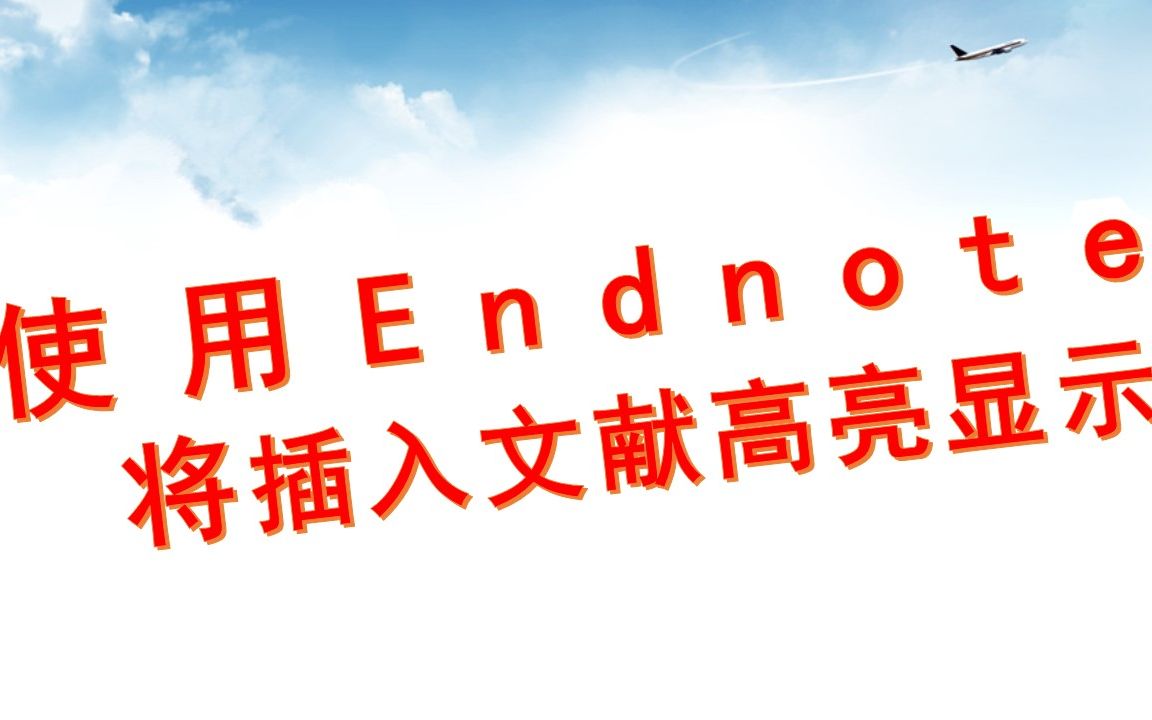 endnotes插入文献,角标高亮显示