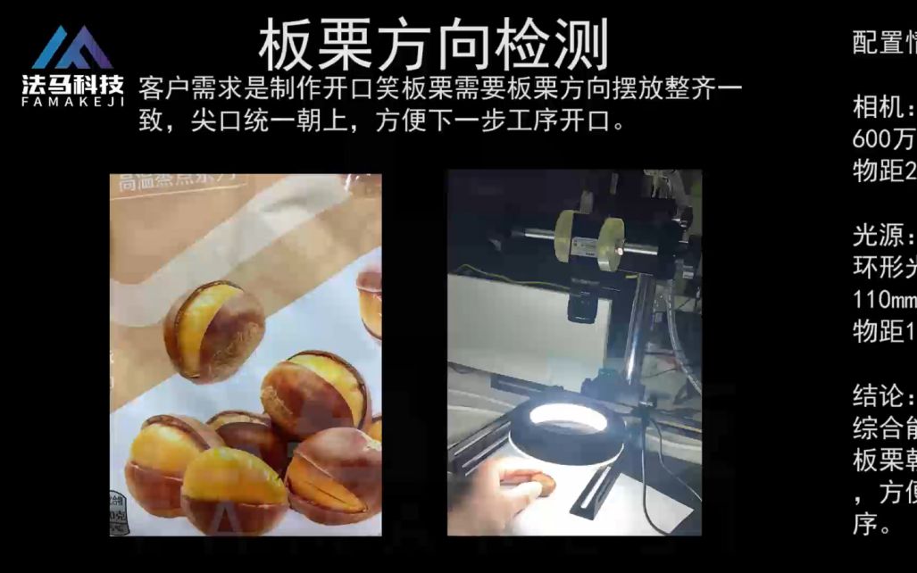 机器视觉定位-板栗方向检测