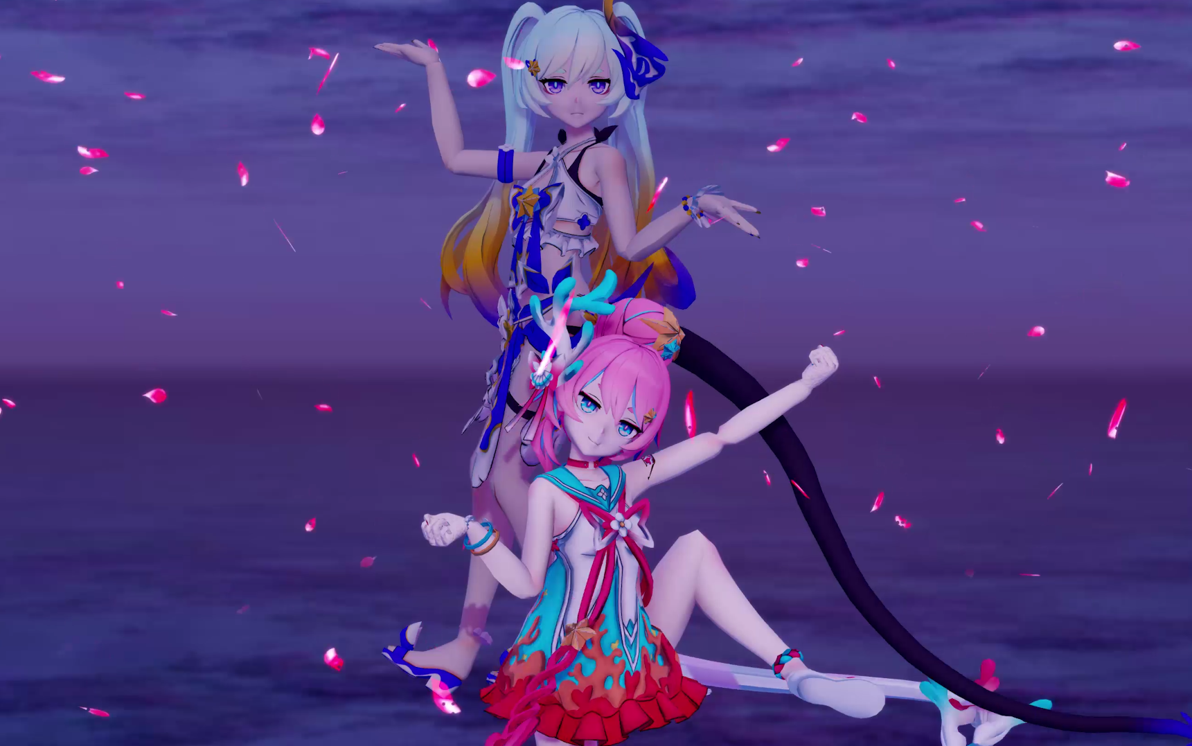 【MMD】崩坏3双子萝莎莉娅&莉莉娅 - 神のまにまに舞蹈4k