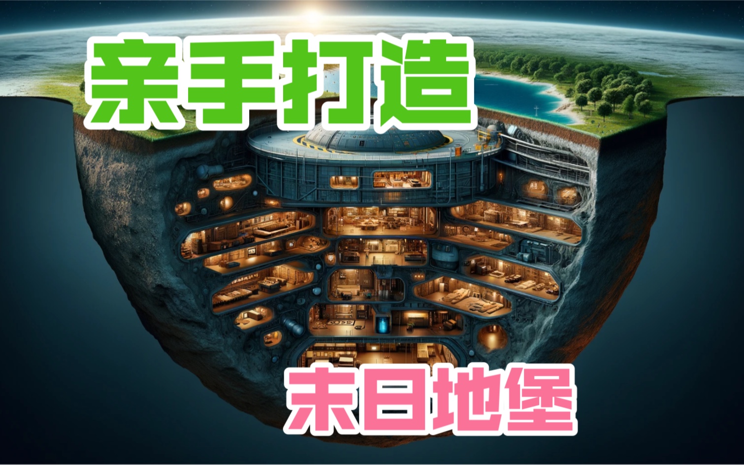 我给自己建了一个能抵御丧尸的末日地堡…今天带大家看看里面都有啥?