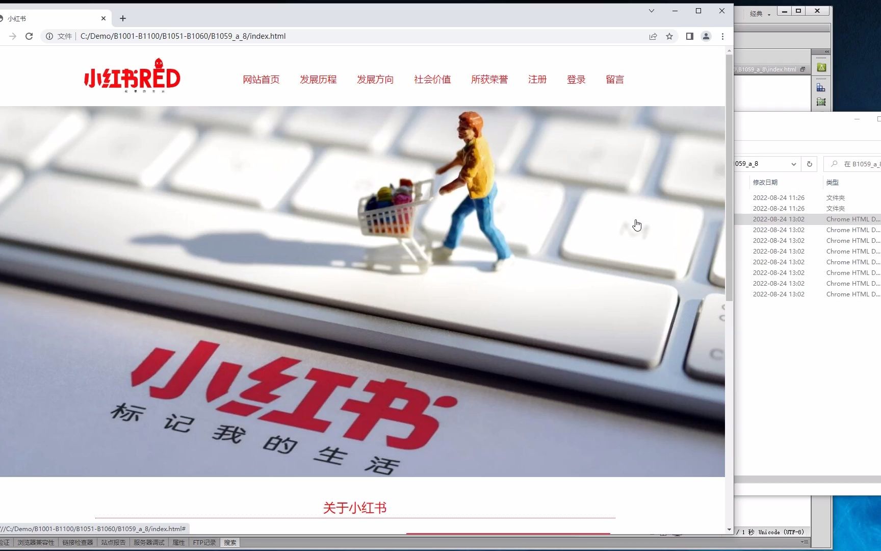 B1059_a_8《小红书》 网页设计制作 网页成品 学生网页制作 html网页...