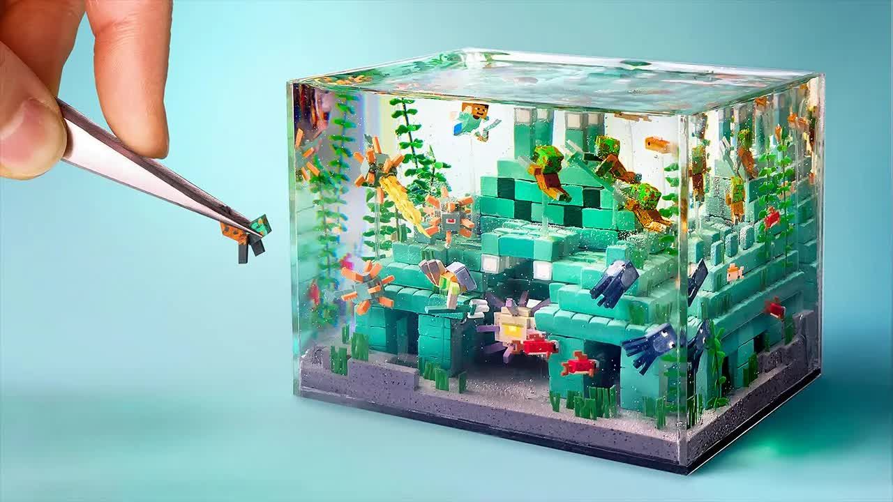 模型:用黏土制作《我的世界》海洋纪念碑!