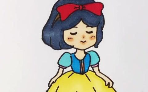 【爱上简笔画】简单8步学会画白雪公主哈哈哈