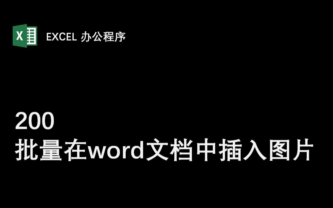 【200-批量在word文档中插入图片】Excel办公程序 VBA编程 数据批量...