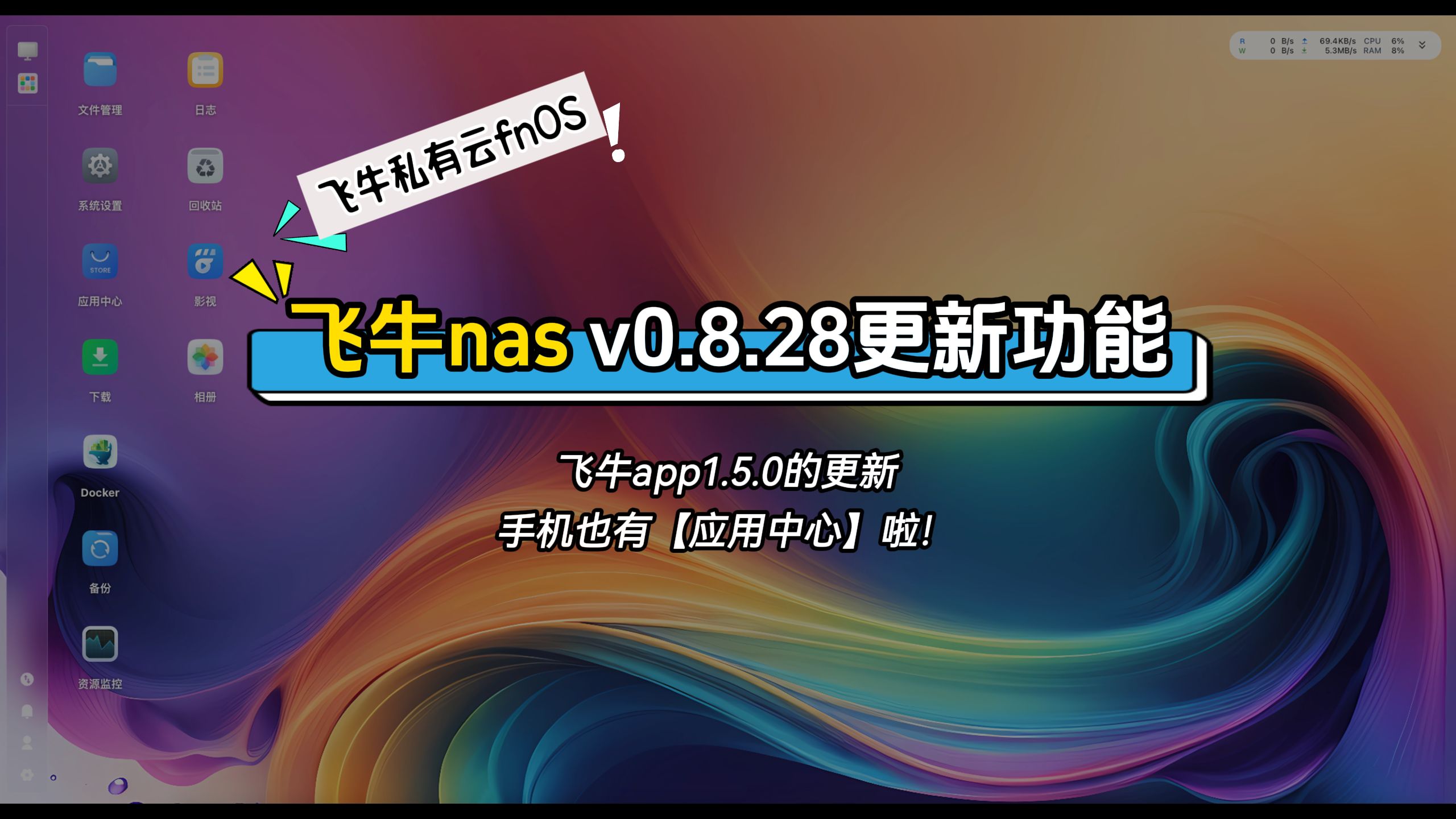 飞牛nas系统更新了v0.8.28